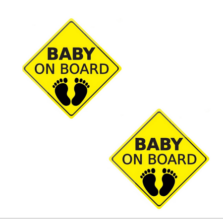 2 Pack Car Safety Signs with Suction Cups - 13 x 12cm - Cute Baby in ...