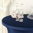 BalsaCircle Navy Blue Cocktail Table Cover Natural Wavy Drapes Spandex ...