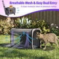 Hutact Rolling Cat Carrier with Wheels, Purple Pet Travel Trolley for ...