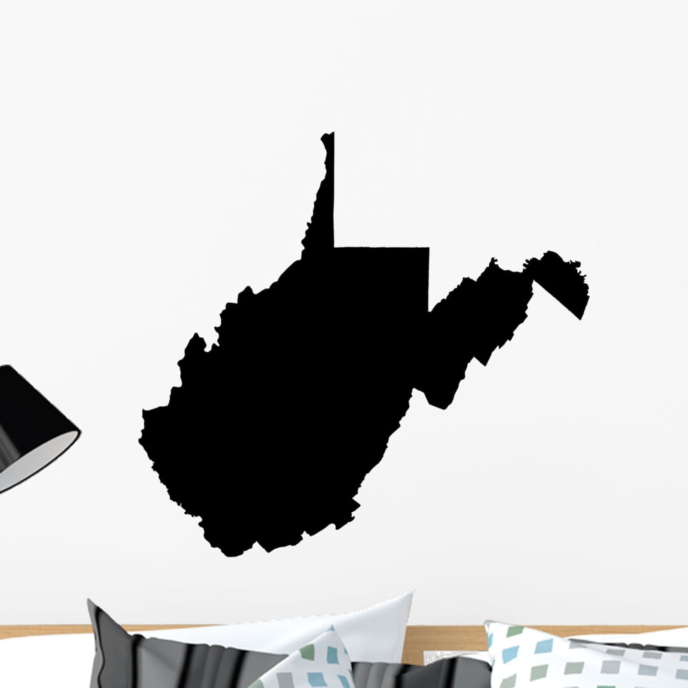 Map West Virginia Usa Wall Decal Sticker by Wallmonkeys Vinyl Peel and ...