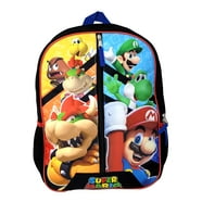 "Super Mario Bros. Nintendo Kids Backpack: 16"" Character Print Bookbag ...