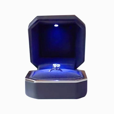 Heart Shaped Ring Gift Box with LED Light, Velvet Earrings Jewelry Case ...