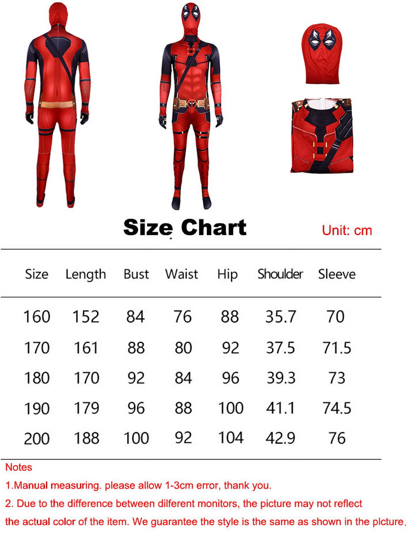 Disfraz de Deadpool 3 de cuerpo entero con máscara para hombre y mujer ...