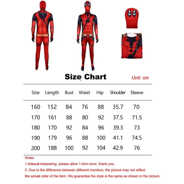 Disfraz de Deadpool 3 de cuerpo entero con máscara para hombre y mujer ...