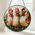 Chicken Stained Glass Suncatcher – Farm Animal Window Hanging Art ...