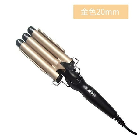 3 Barrel Hair Waver 25mm Curling Iron Wand Hair Crimper With Led Temperature Display(gold,32mm ...