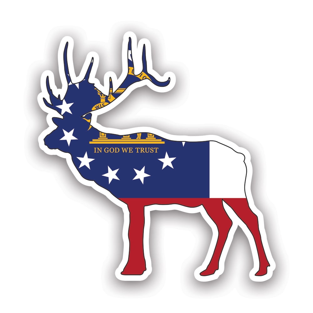 Georgia Deer Shaped Flag Sticker Decal - Self Adhesive Vinyl ...