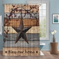 Country Stars Shower Curtain for Bathroom, Vintage Rust Black Star ...