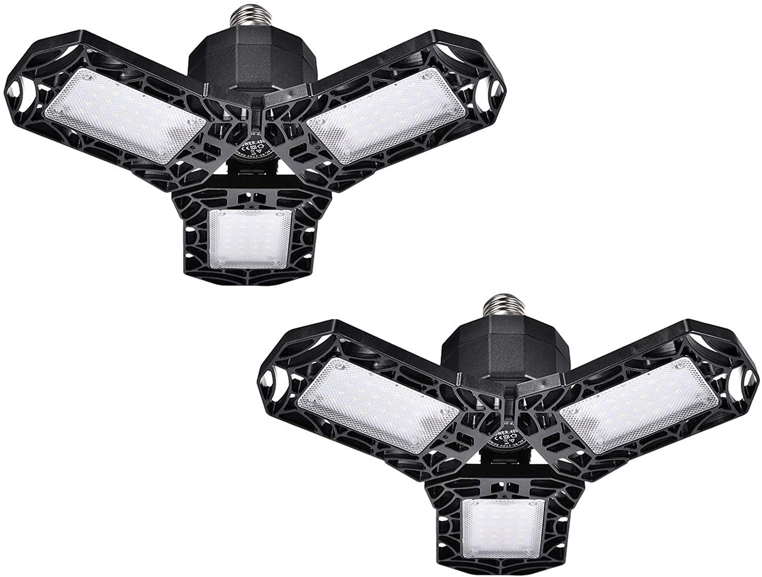 Traffer 2-Pack Garage Lights, 60W LED Garage Lighting-6000LM 6500K E26 ...