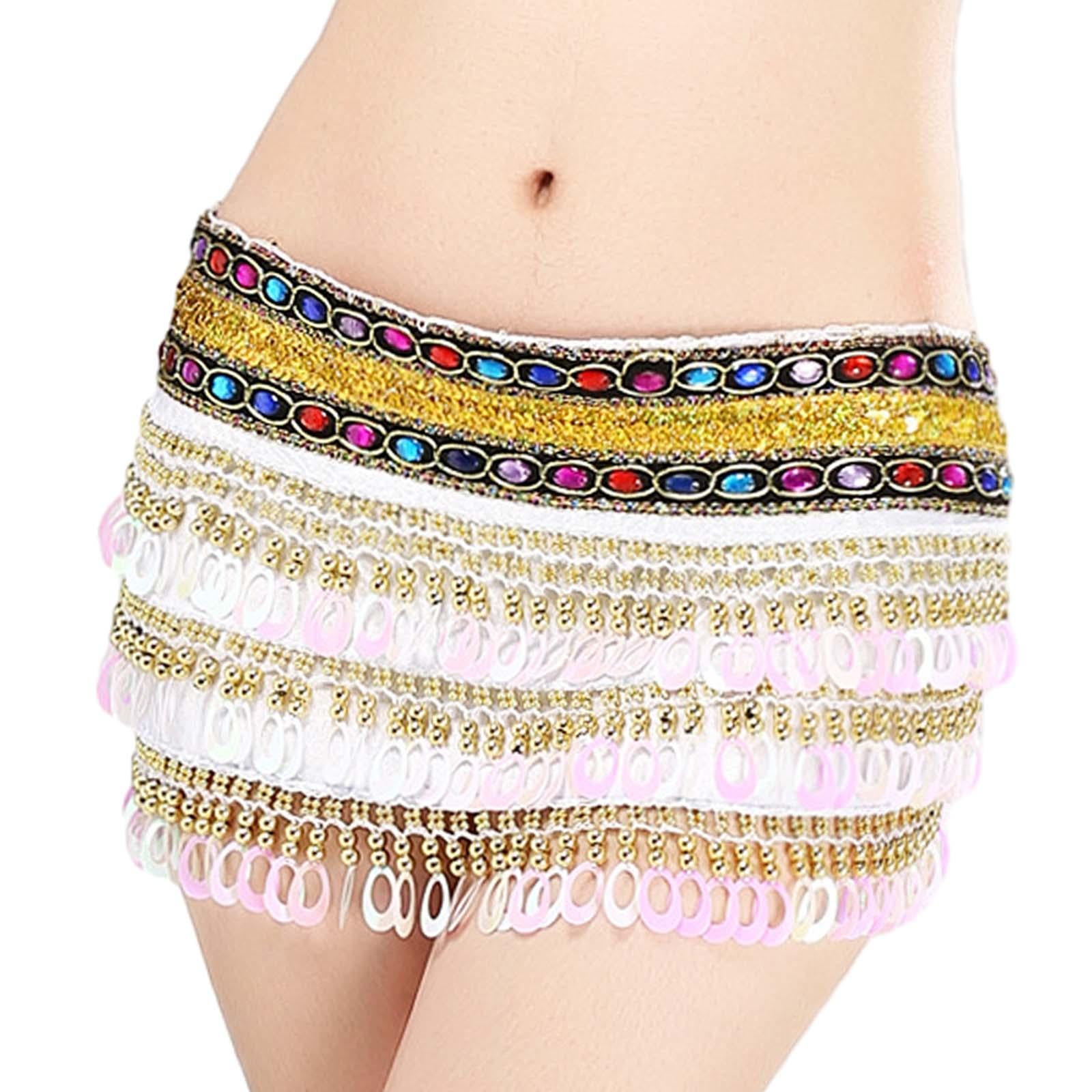 Falda de danza del vientre Perfecl bufanda de cadera lentejuelas 80 cm ...