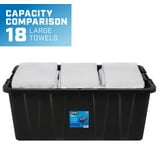 HART 40 Gallon Heavy Duty Latching Plastic Storage Bin Container, Black ...