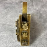 Medieval Dungeon Lock Solid Brass Triangle Padlock With Antique Finish ...