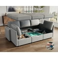 Linsy Home Modular Convertible Sleeper Sofa Bed with Storage Ottomans ...