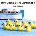 100/200PCS Mini Rubber Ducks Miniature Resin Ducks Yellow Tiny Duckies ...