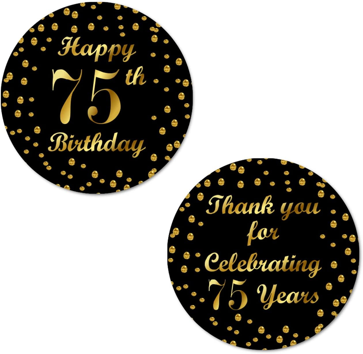 75th Birthday Round 2 Inch Big Glossy Stickers, Thank You for ...