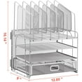 Marbrasse Desk Organizer with Drawer, Black Mesh 4-Tier File Organizer ...