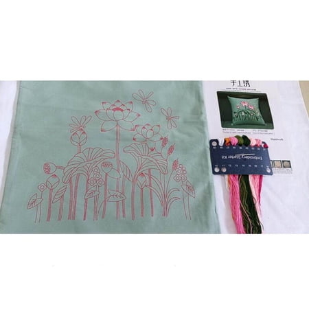 kurtrusly Semi-Finished Embroidery Pillow Covers Kit car floral living ...