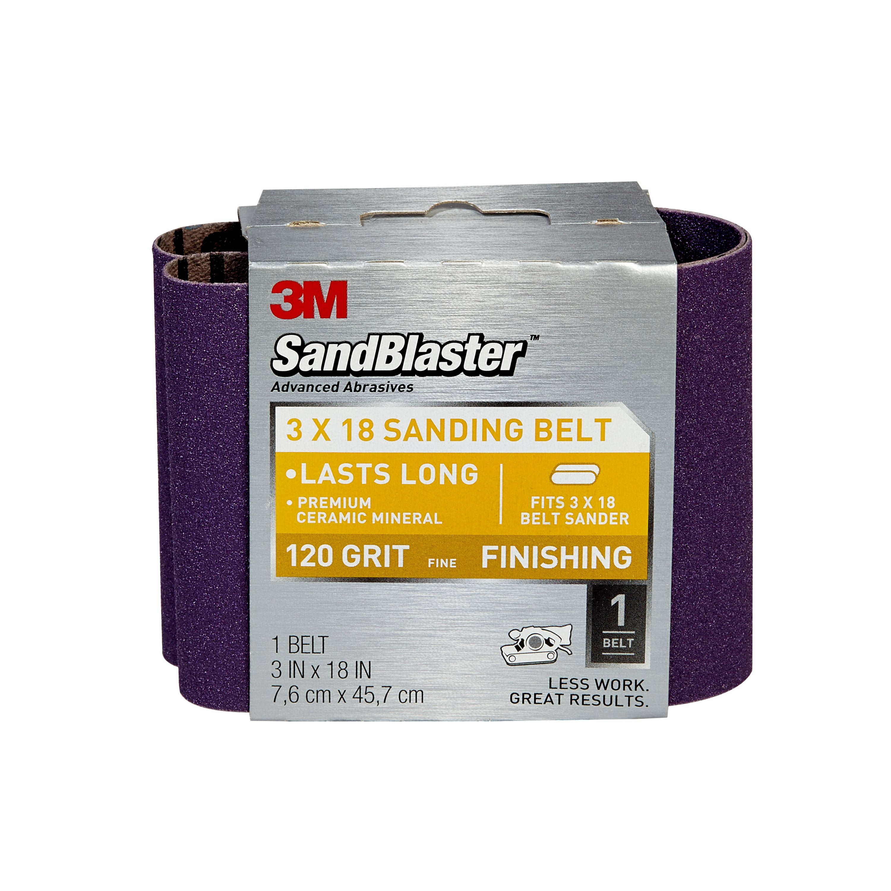 3M SandBlaster Sanding Belt, 3-Inch x 18-Inch, Fine 120 Grit - Walmart.com