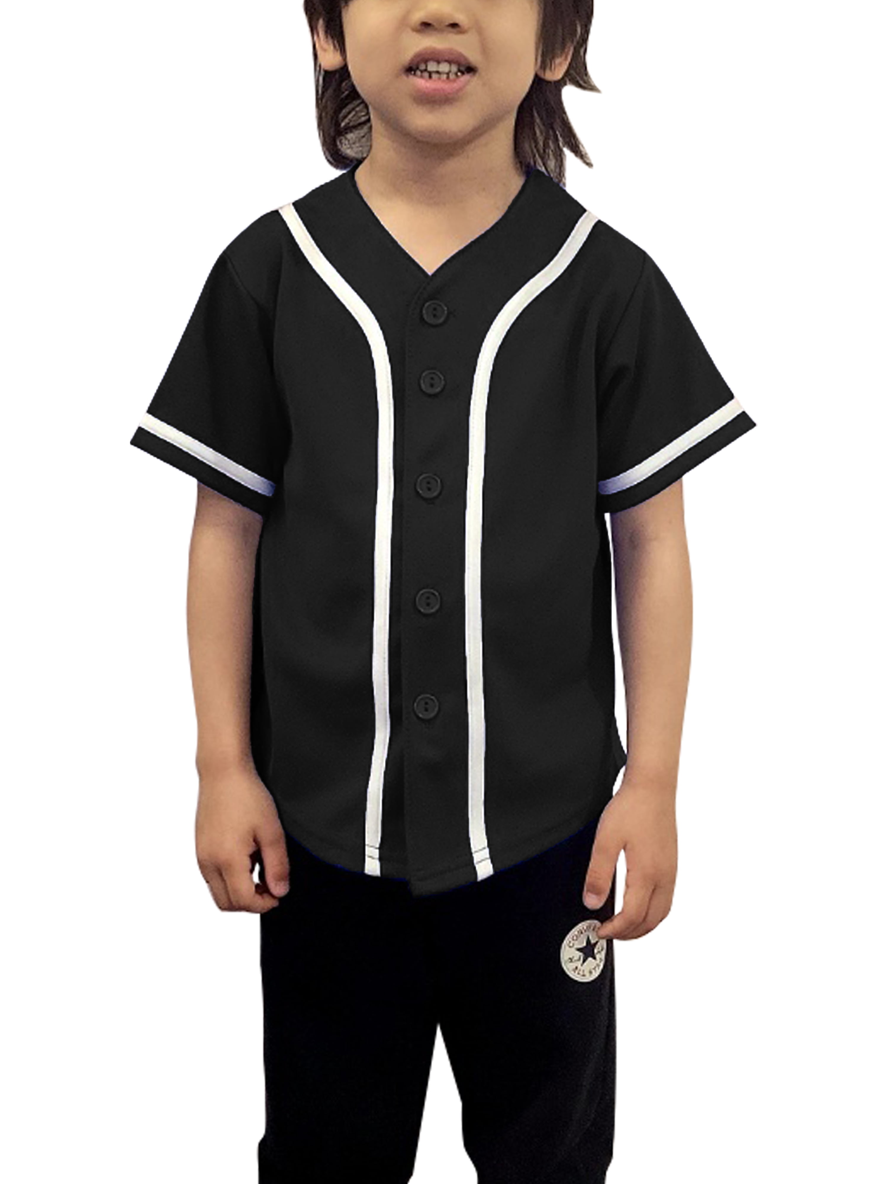 Lappel Kids Baseball & Softball Button Down Jersey for Children Sports ...