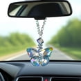 Butterfly Shaped Crystal Glass Charm, Multi-use Car Rearview Mirror ...