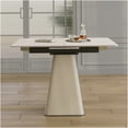 COSMOS Expandable Square Dining Table with Sintered Stone Top & Leather ...