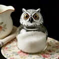 TOUMENY Owl Spice Jar Gothic Style Iron Base Glass Spice Jars, Airtight ...