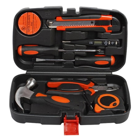 Tool Set 9 Pieces Universal Household Hand Tool Kit With Plastic Tool ...