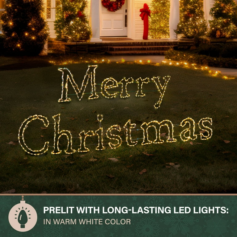 Giant Light Up Merry Christmas Outdoor Sign