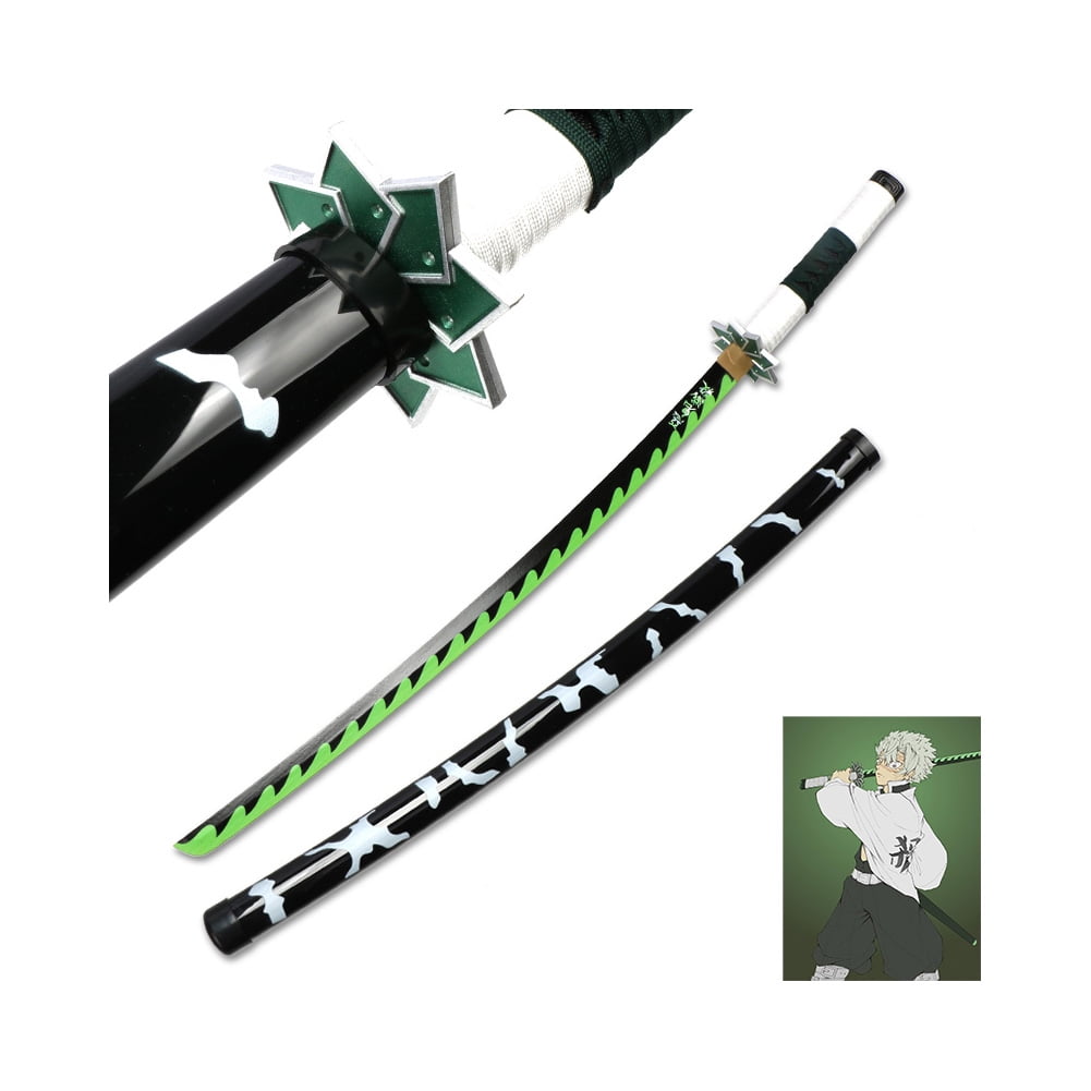 Bamboo Demon Slayer Sword Cosplay 41 inches with Belt Holder Stand ...