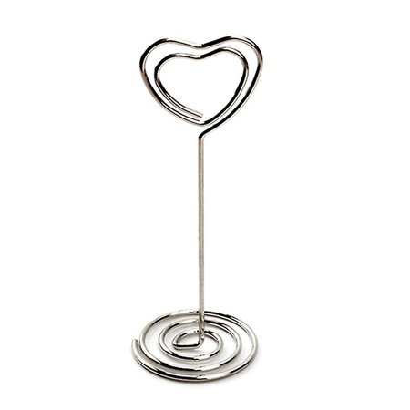 Heart Shape Table Number Name Cards Holders Stand Note Clips10 Pcssilv ...
