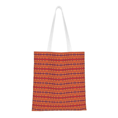 YFYANG Reusable Cotton Canvas Tote Shopping Bag, Red Line Texture ...