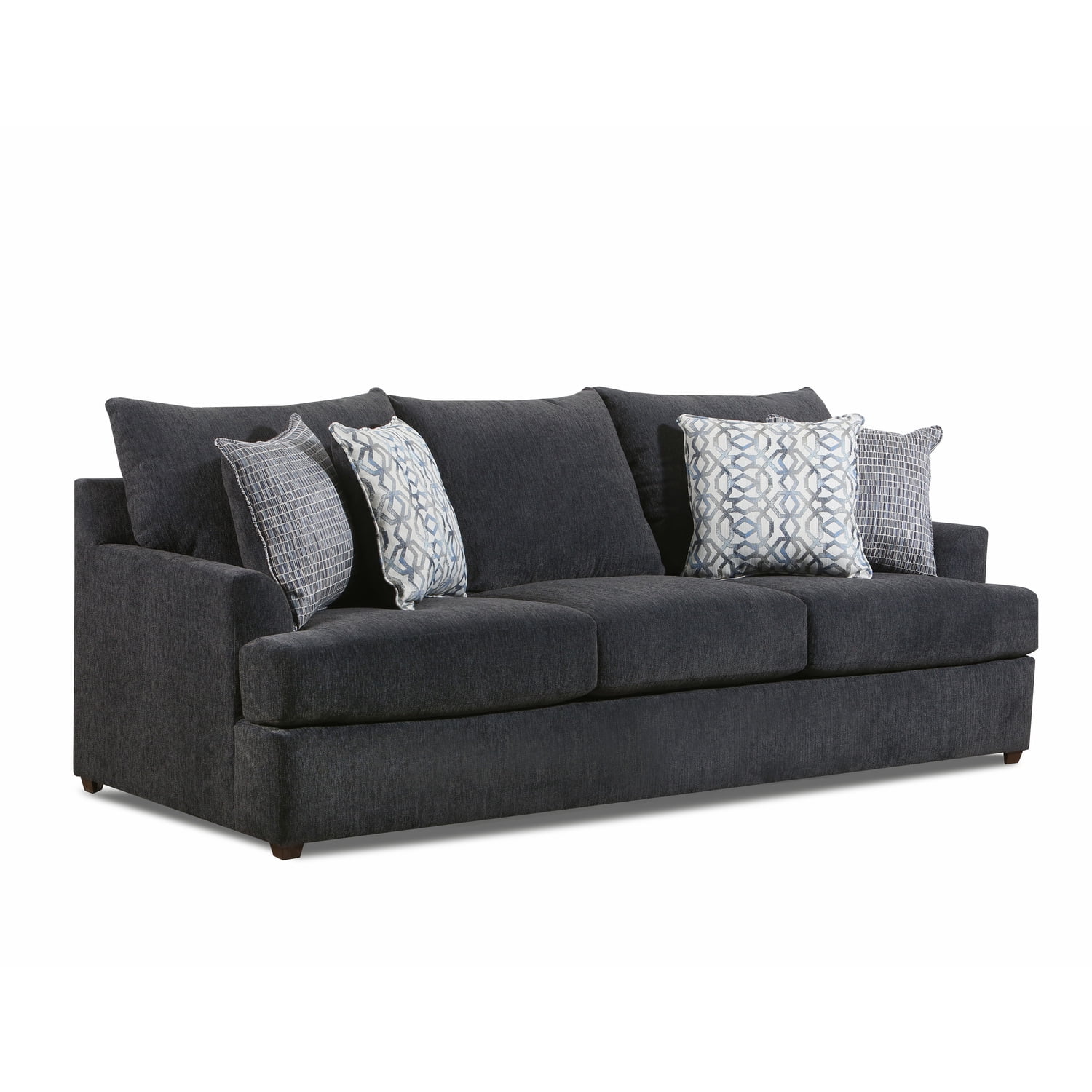 Simmons Flannel Charcoal Sofa Set | Cabinets Matttroy