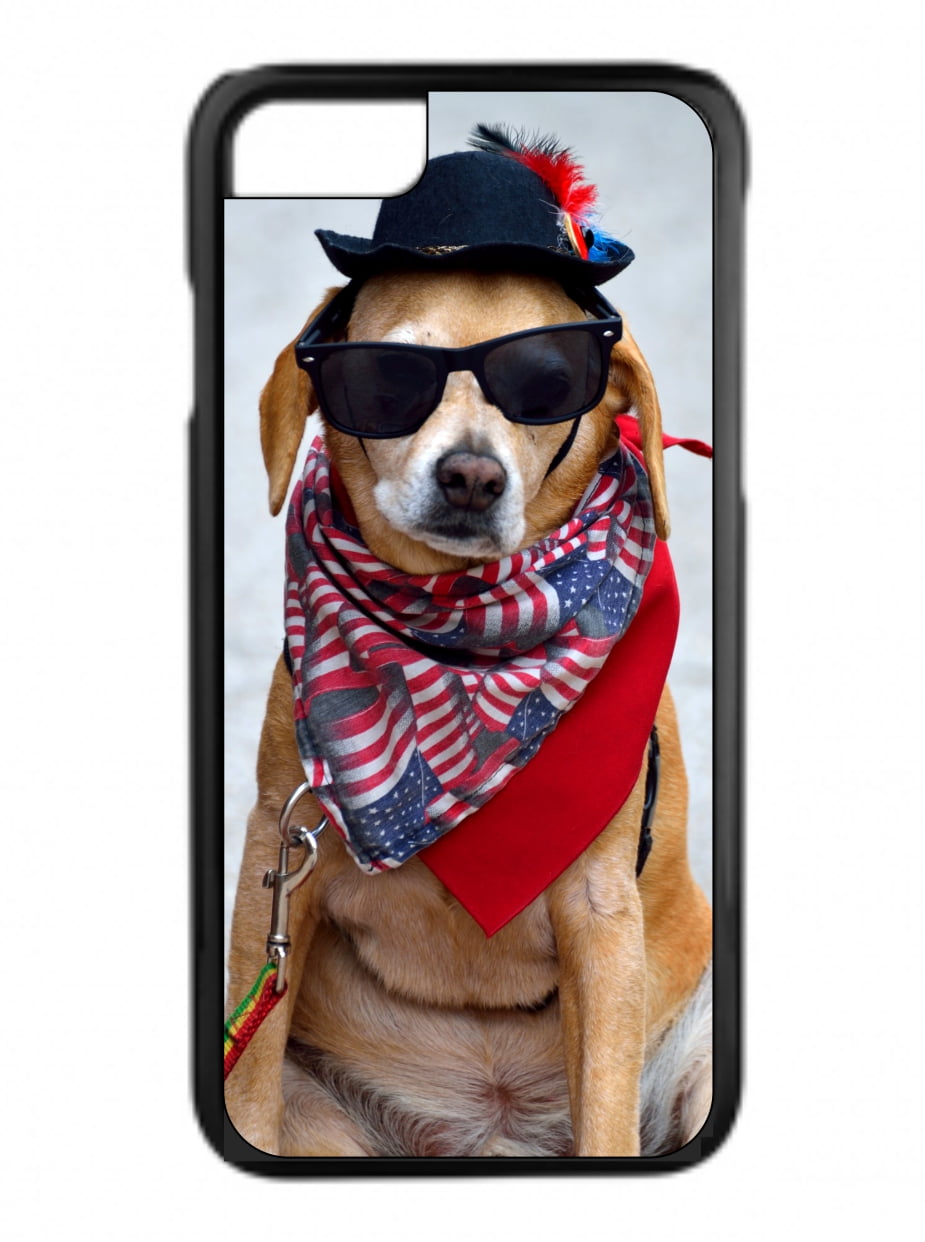 Patriotic Dog Design Black Rubber Case for the Apple iPhone 6 / iPhone ...