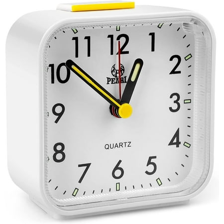 Qianli Silent Analog Alarm Clock, Morning Alarm Clock Bedside Plastic ...
