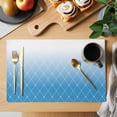 Blue Gradient Texture Cotton Linen Placemats Set of 1, Rhombus ...