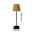 CaiYueKe Rattan Table Lamp, Rechargeable Small Wicker Lamp Cordless ...