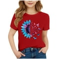 Crunowin Boys and Girls Short Sleeve T-Shirt Round Neck Casual Print ...