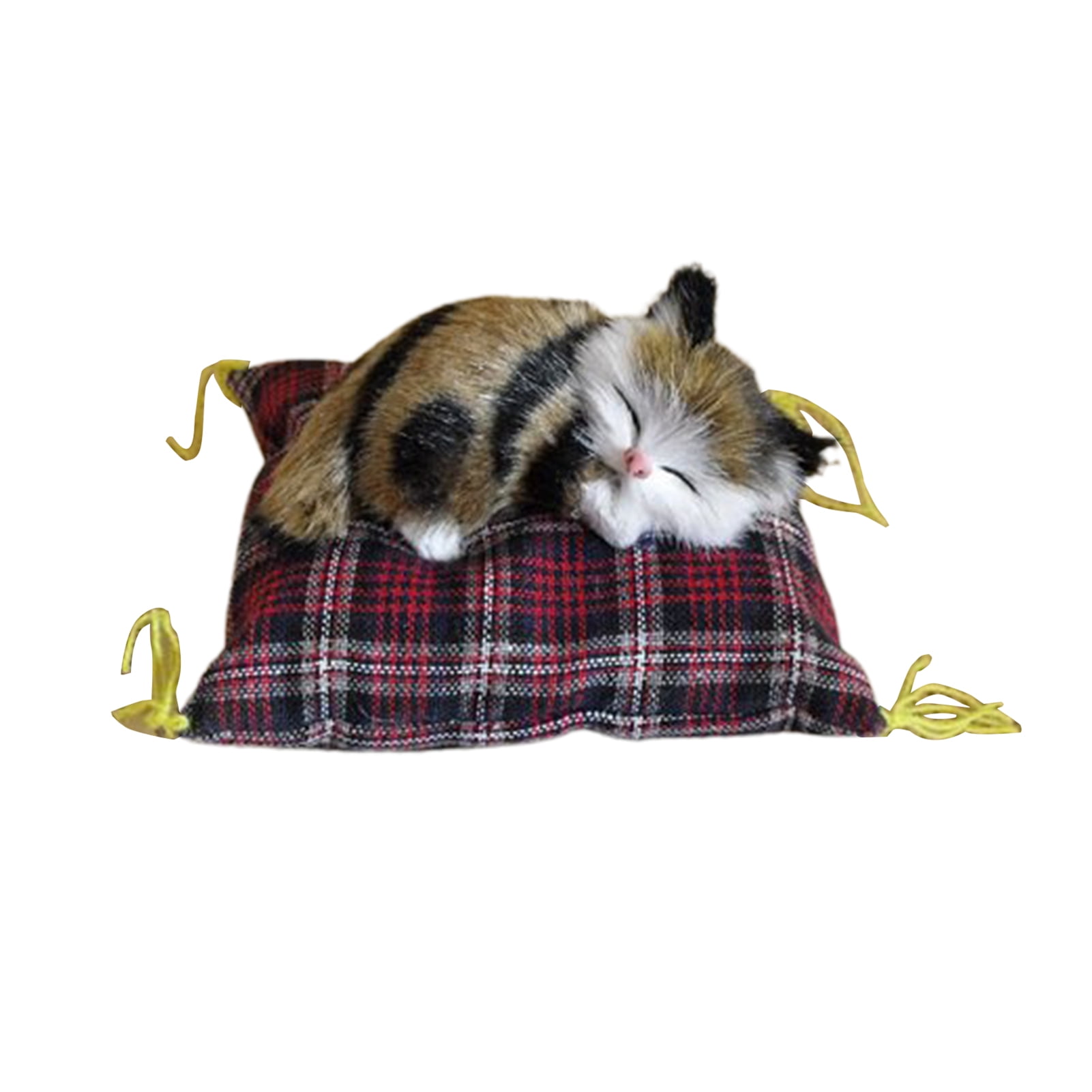 LIWEN Simulation Cat Model with Cushion Base - Faux Fur 3D Look - Cute ...