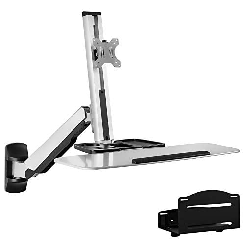 Mount-It! Sit Stand Wall Mount Workstation | Adjustable Height Stand Up ...