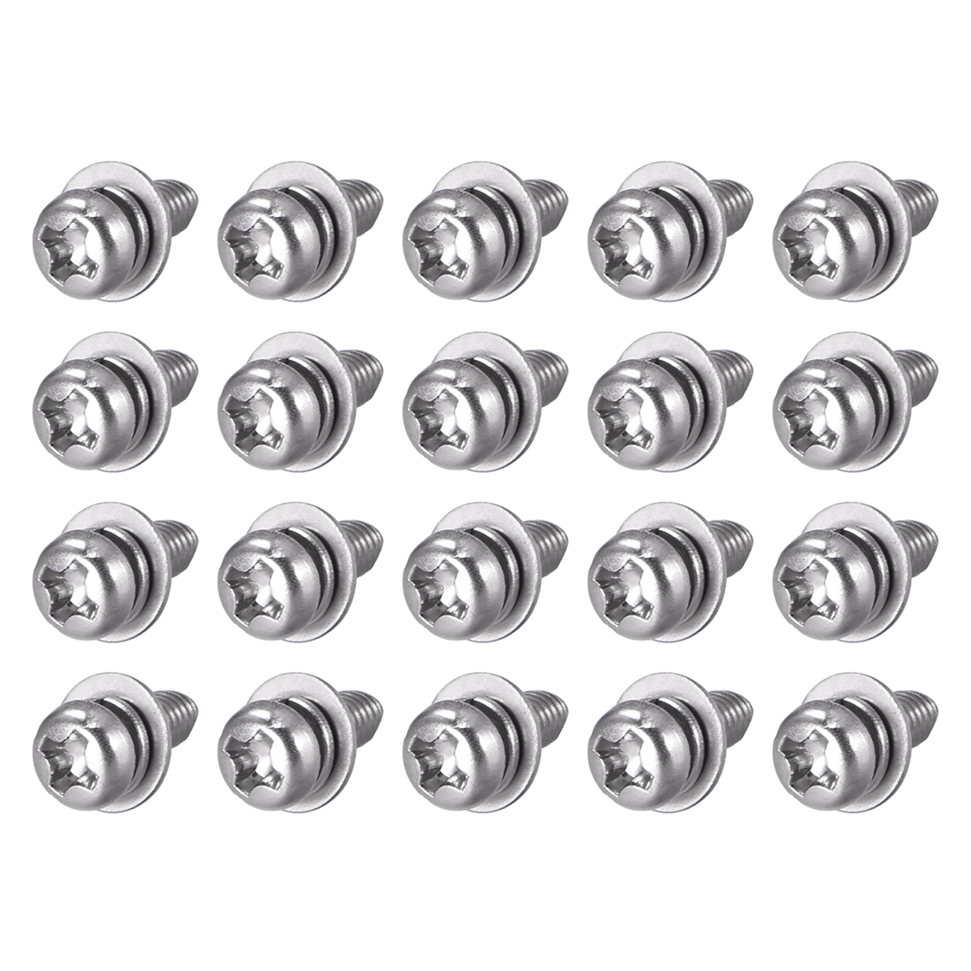 M3 x 5mm Stainless Steel Phillips Pan Head Machine Screws Bolts Combine ...