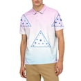 Abstract Gradient Geometric All Over Print Short Sleeve Polo Shirt ...