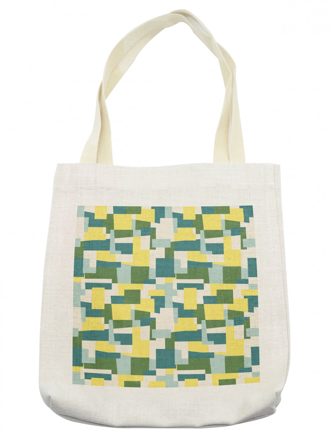 Abstract Tote Bag, Contemporary Art Pattern Pastel Color Shapes, Cloth ...
