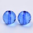 500g Transparent Acrylic Beads Faceted Round Blue 20x19.5mm Hole: 2.9mm ...