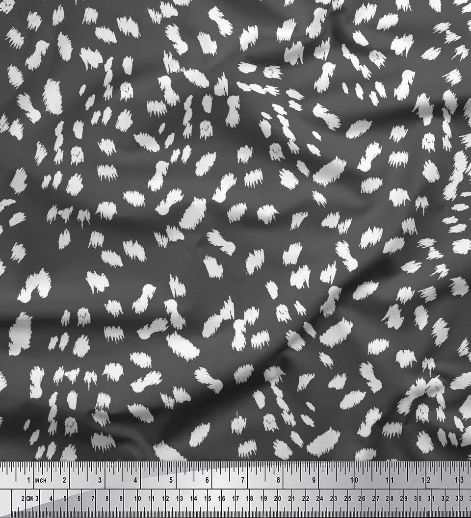 Soimoi Gray Velvet Fabric Cow Animal Skin Printed Fabric 1 Yard 60 Inch ...