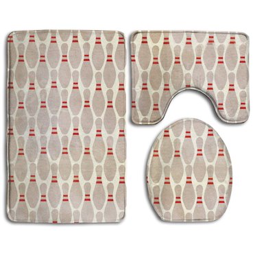 ABPHQTO White Buffalo Plaid 3 Piece Bathroom Rugs Set Bath Rug Contour ...