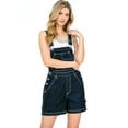 Revolt Women's Juniors Classic Twill Short Overalls (Medium, Dark Denim ...