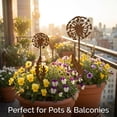 Bowayaoa Vintage Rusted Metal Garden Stakes, Rustic Flower Pot ...