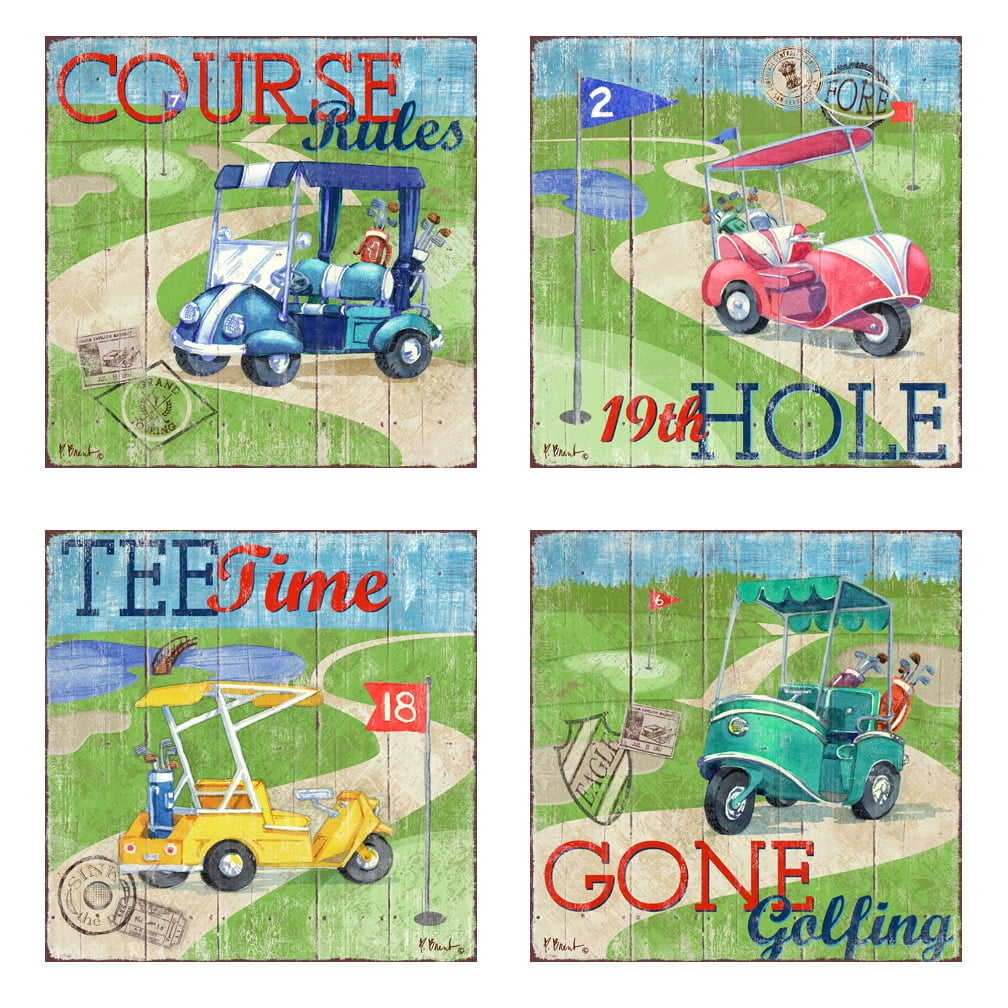 Classic Golf Set "Course Rules," "19th Hole," "Tee Time," and 'Gone ...