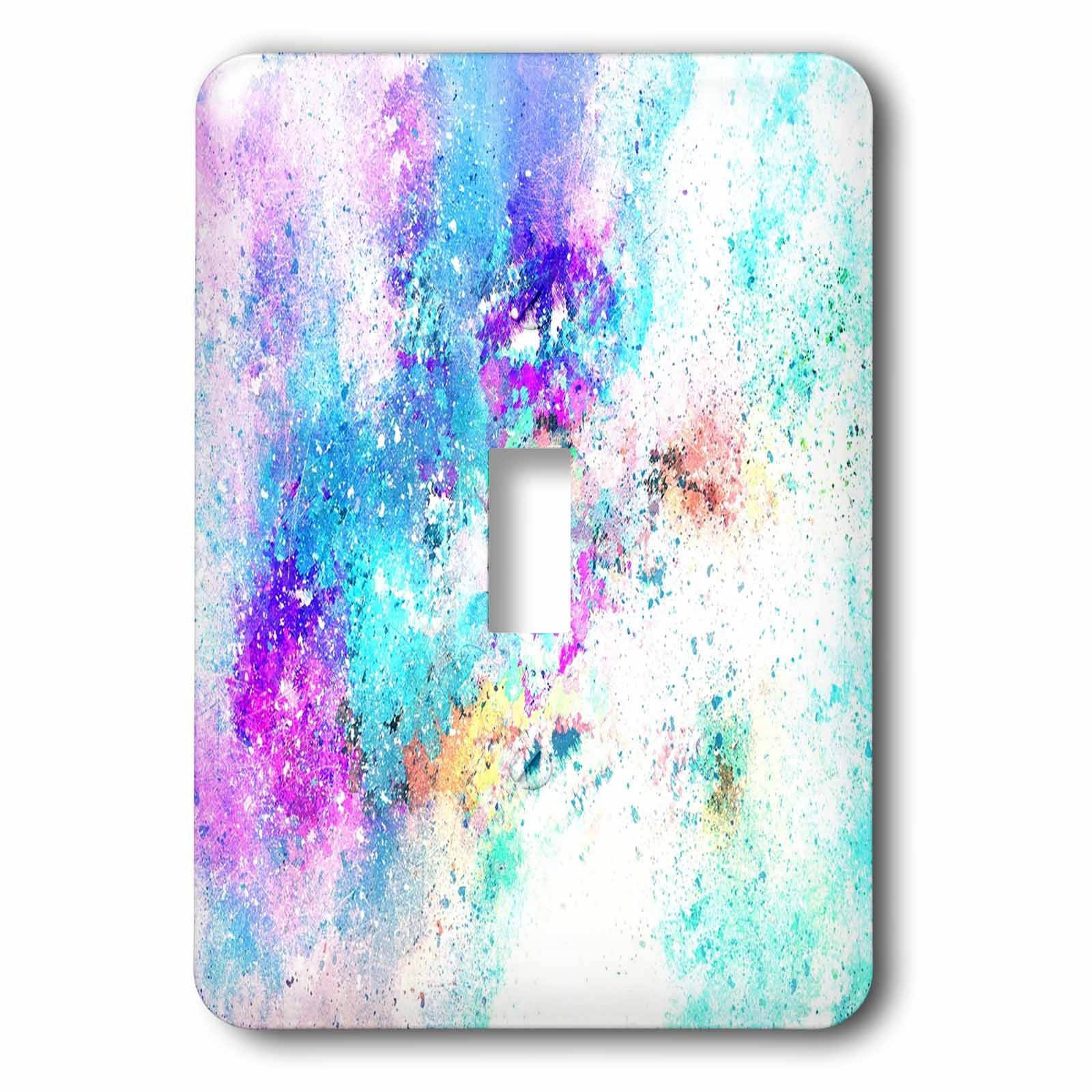 3dRose Image of Aqua Purple and Fuchsia Paint Splatter - Single Toggle ...