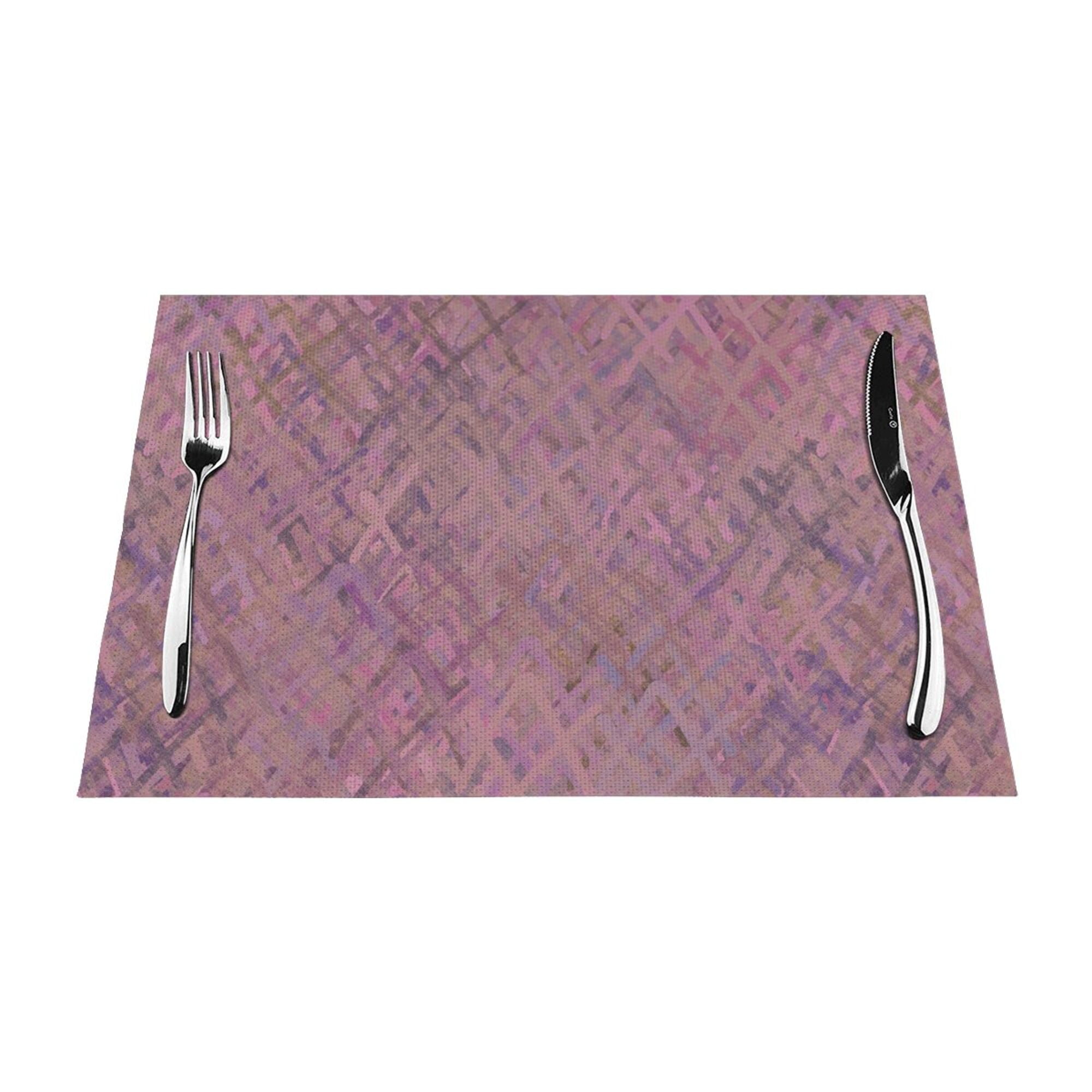 YFYANG Washable Heat-Resistant Placemats, 70% PVC/30% Polyester, Pink ...